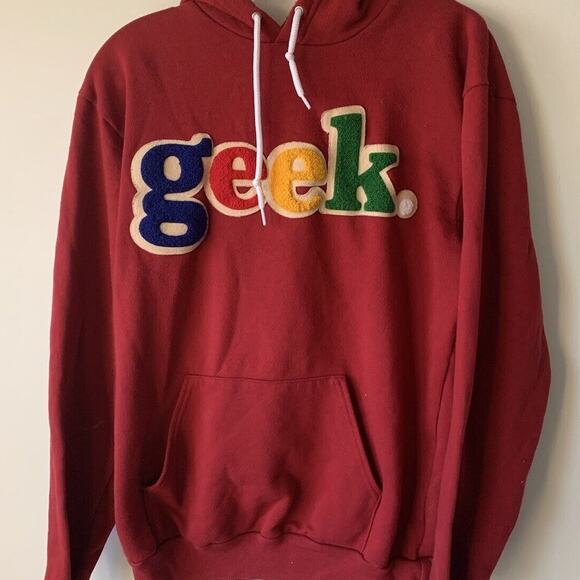 Edwards | Sweaters | 25 Geek Men Medium Hoodie Sweater Rare Red Alonzo ...
